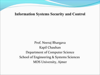 Introduction to Information System Security | PPT