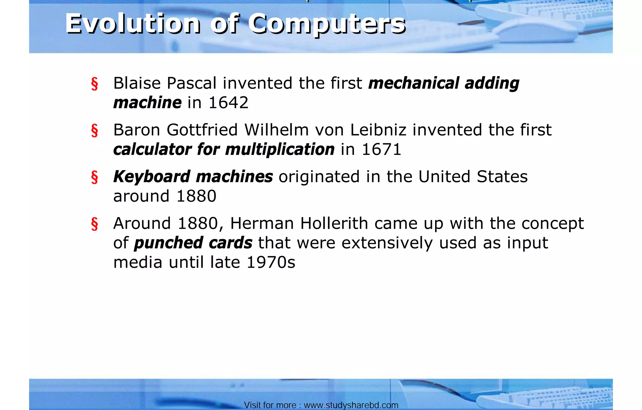 Introducation to computer [www.studysharebd.com] | PPT