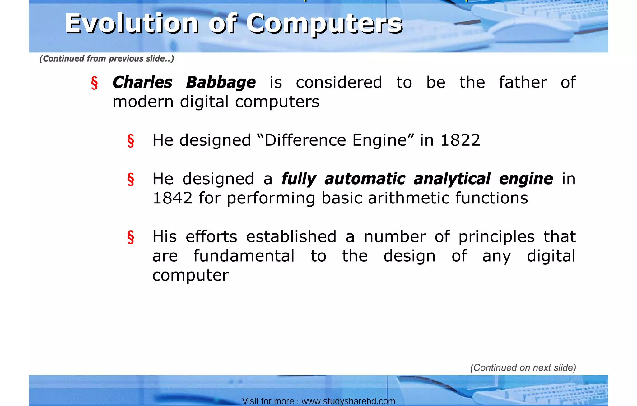 Introducation to computer [www.studysharebd.com] | PPT