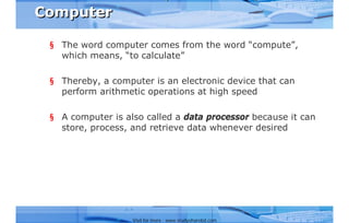 Introducation to computer [www.studysharebd.com] | PPT
