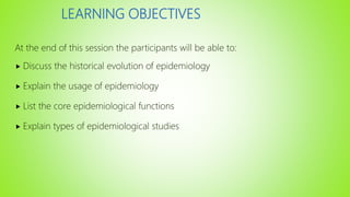 Introduction to epidemiology | PPTX