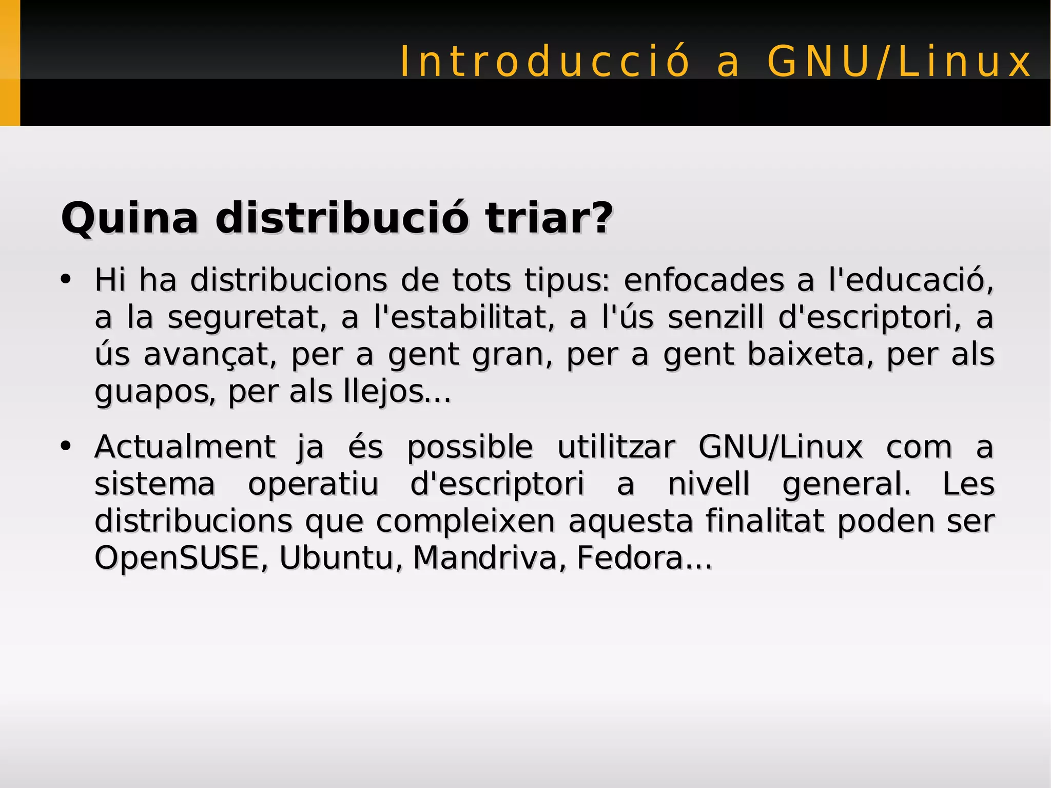 Introducció a GNU/Linux | ODP