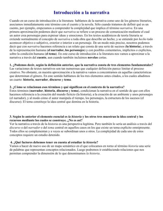 Introducción a la narrativa | DOCX