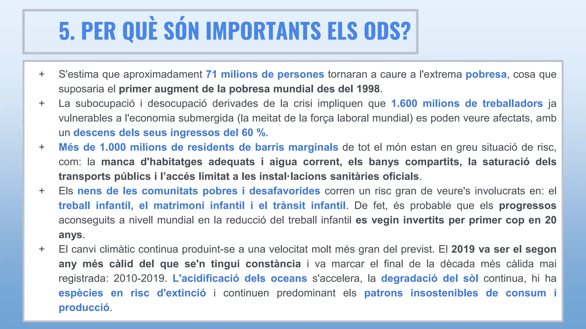 INTRODUCCIÓ ALS ODS.pptx Els objectius de desenvolupament sostenible 2030 | PPTX