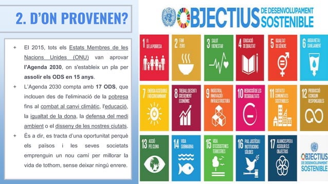 INTRODUCCIÓ ALS ODS.pptx Els objectius de desenvolupament sostenible 2030 | PPT