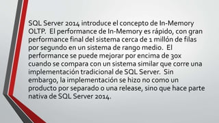 Introducción a bases de datos en memoria oltp | PPTX