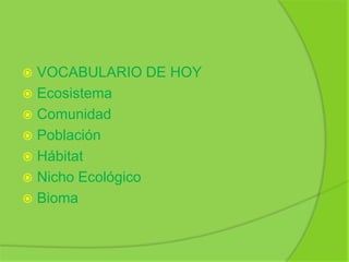 Introducción a ecosistemas y biomas 5° | PPT