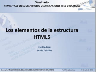 Introducción a html5 elementos de la estructura | PPT