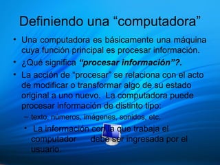 Introducción a la computadora | PPT | Computing | Technology & Computing