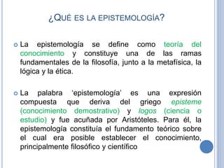 Introducción a la epistemología | PPTX