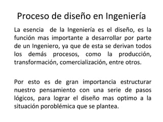 Proceso de Diseño en Ingeniería | PPT