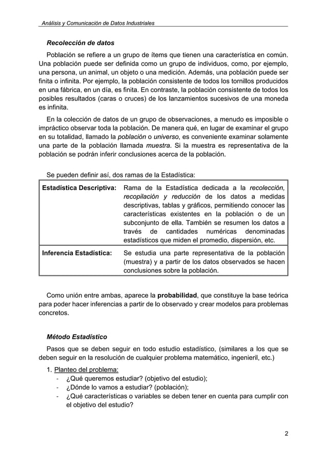 Introducción al análisis de datos | PDF