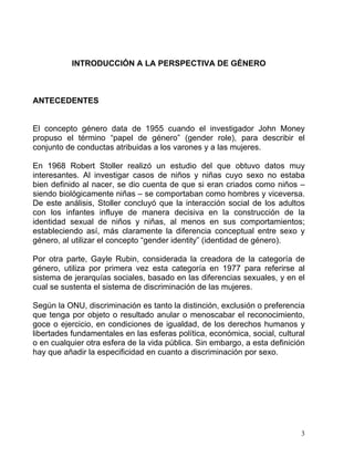 Introducción a la perspectiva de género | PDF