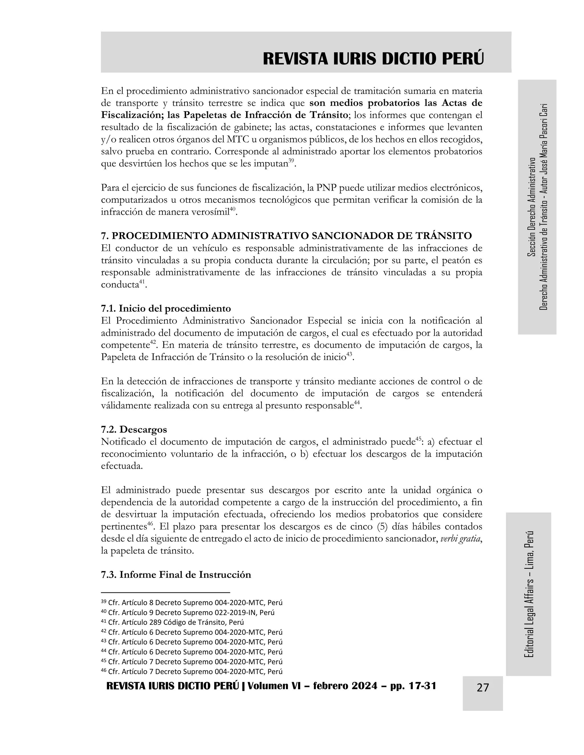 INTRODUCCIÓN AL DERECHO ADMINISTRATIVO DE TRÁNSITO - AUTOR JOSÉ MARÍA ...