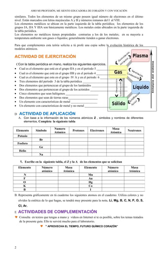 INTRODUCCIÓN AL ESTUDIO DE LOS ELEMENTOS QUÍMICOS | DOC