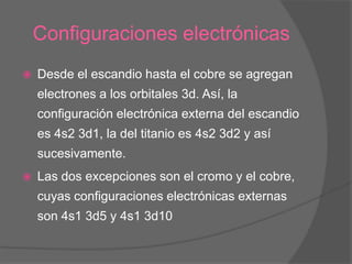 Introducción al estudio de los elementos de transición | PPTX