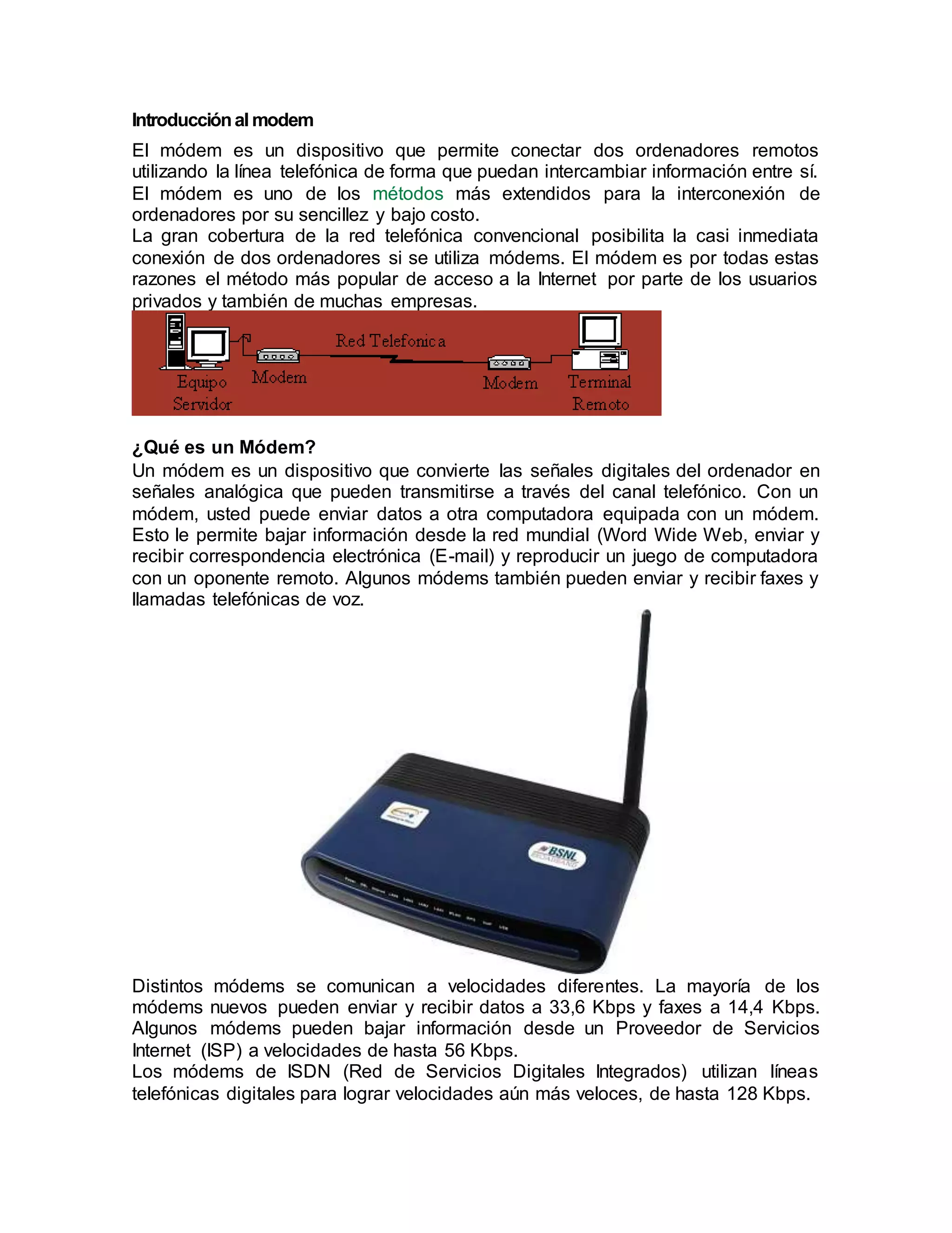 Introducción al modem | DOCX