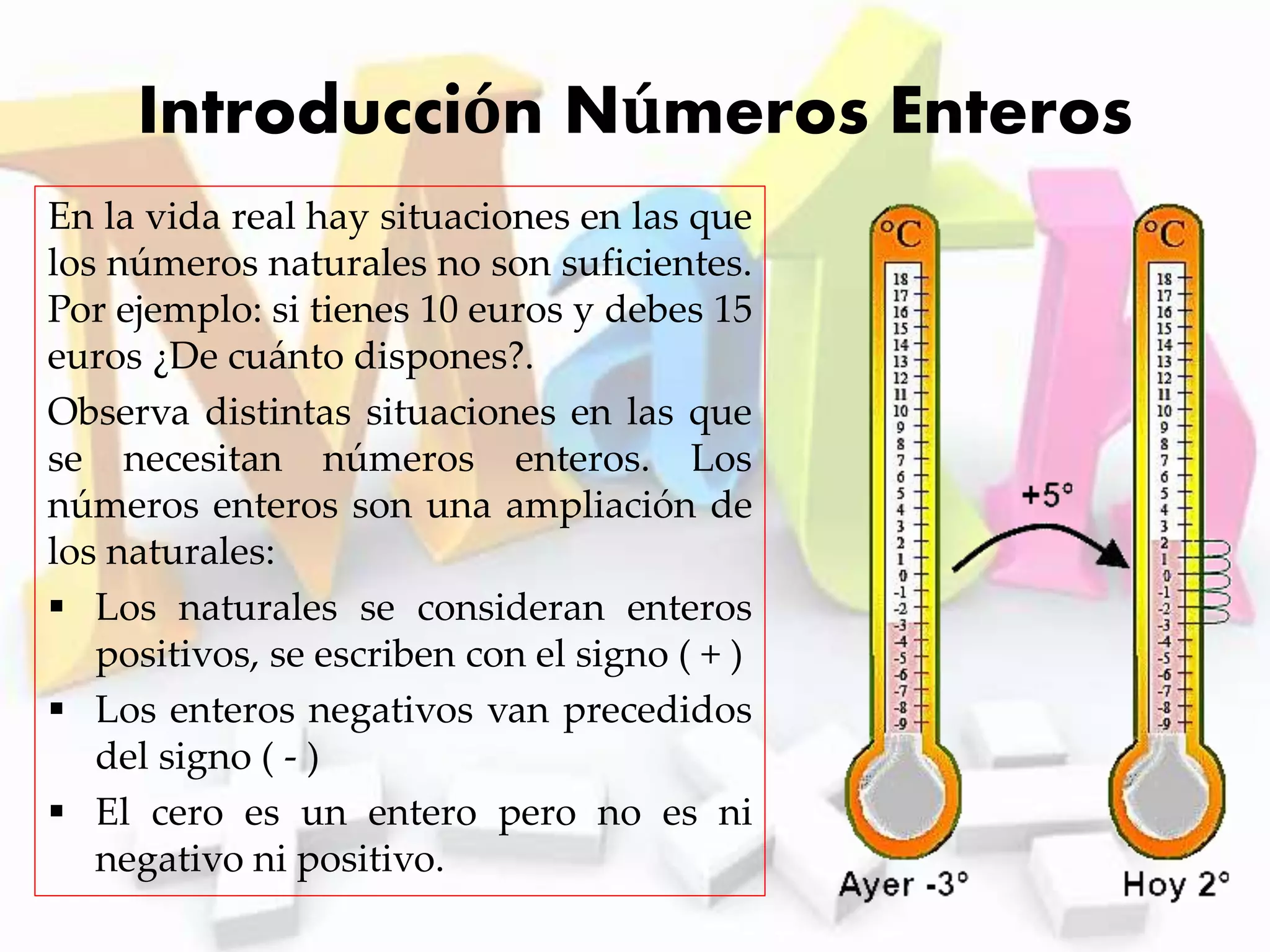 Introducción a los números enteros | PPT