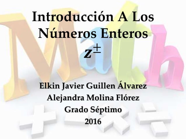 Introducción a los números enteros | PPT