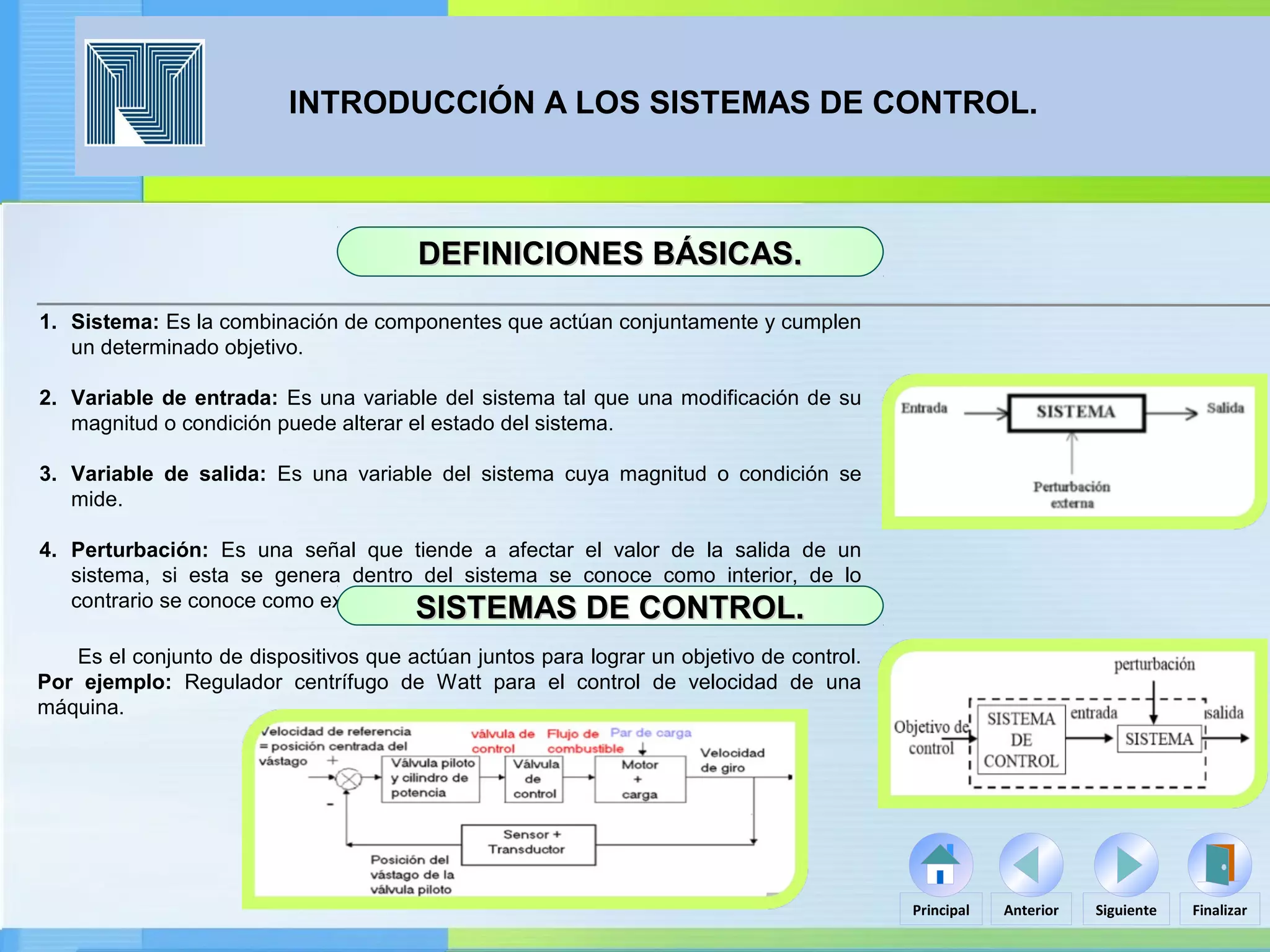 Introducción a los Sistemas de Control y sus Elementos | POT | Home ...