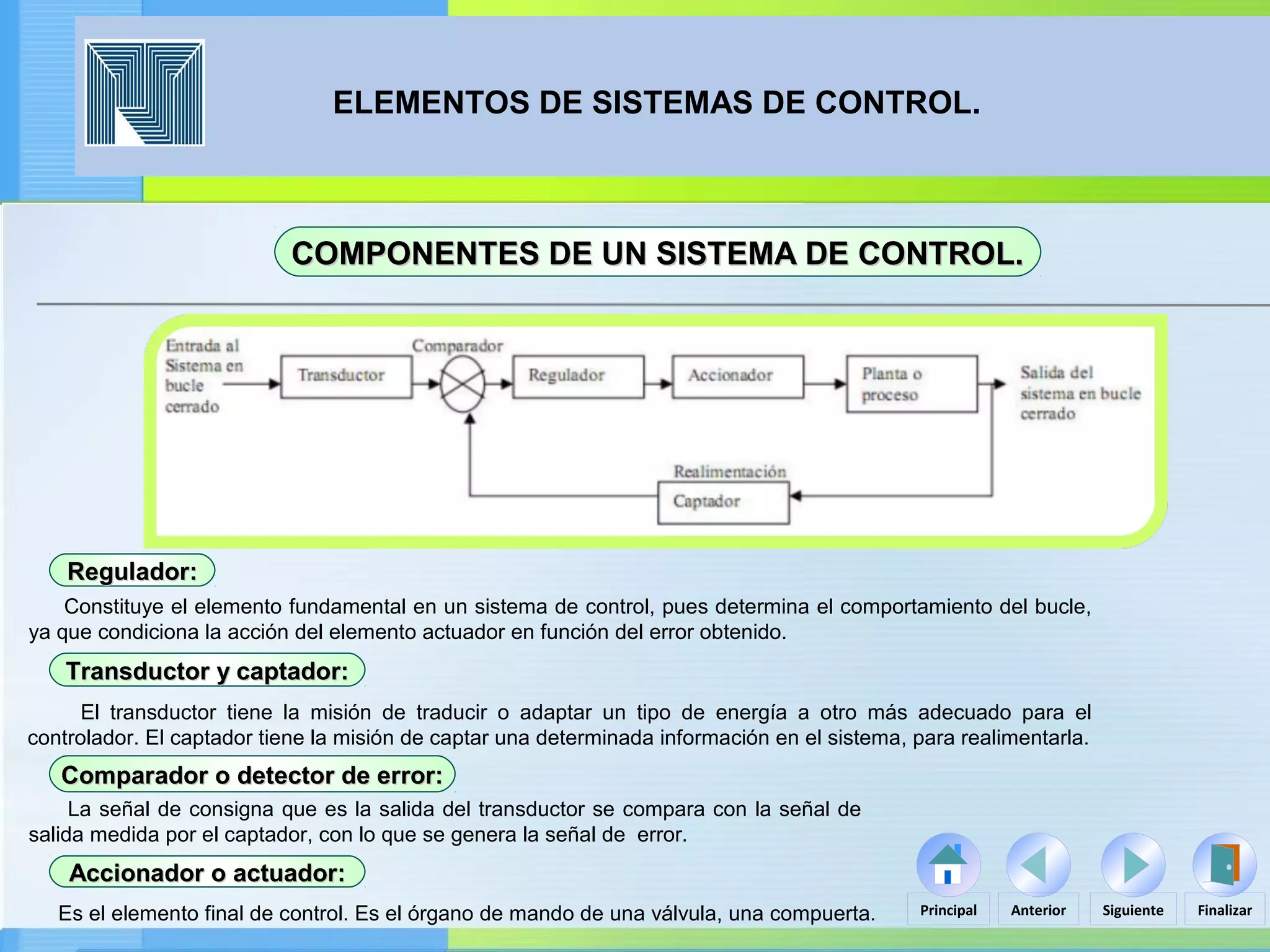 Introducción a los Sistemas de Control y sus Elementos | POT | Home ...