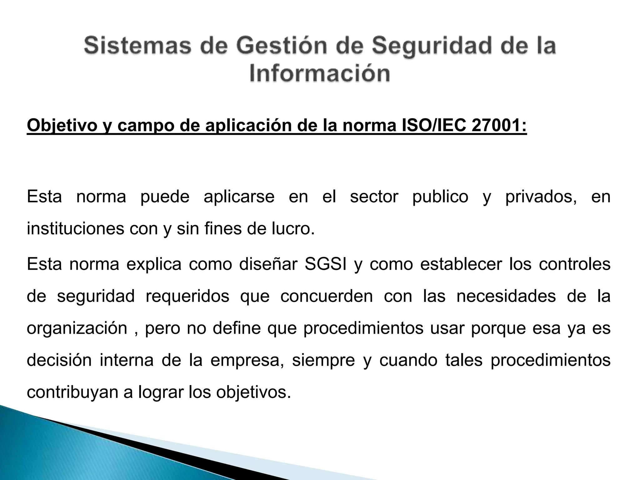 Introducción a los sistemas de gestión de seguridad (SGSI) | PPT