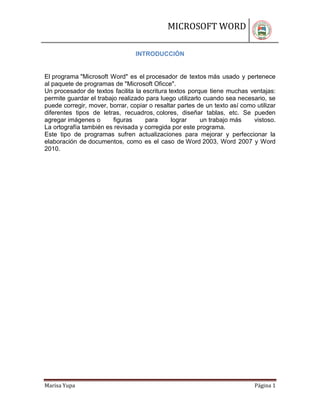 Introducción a microsoft word | PDF