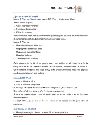 Introducción a microsoft word | PDF