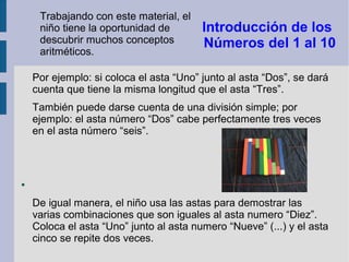Introducción del 1 al 10 en el método montessori | ODP