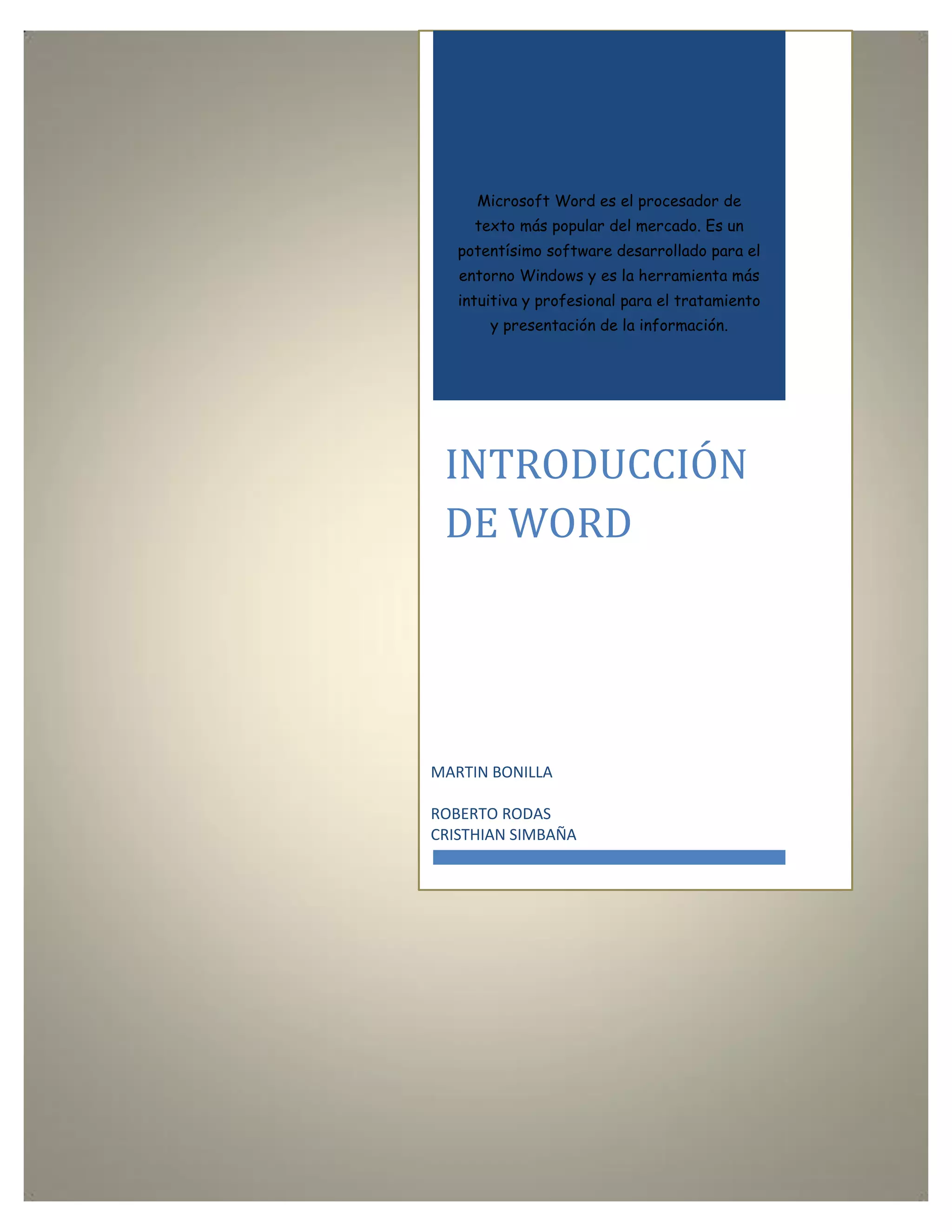 Introducción de word | PDF