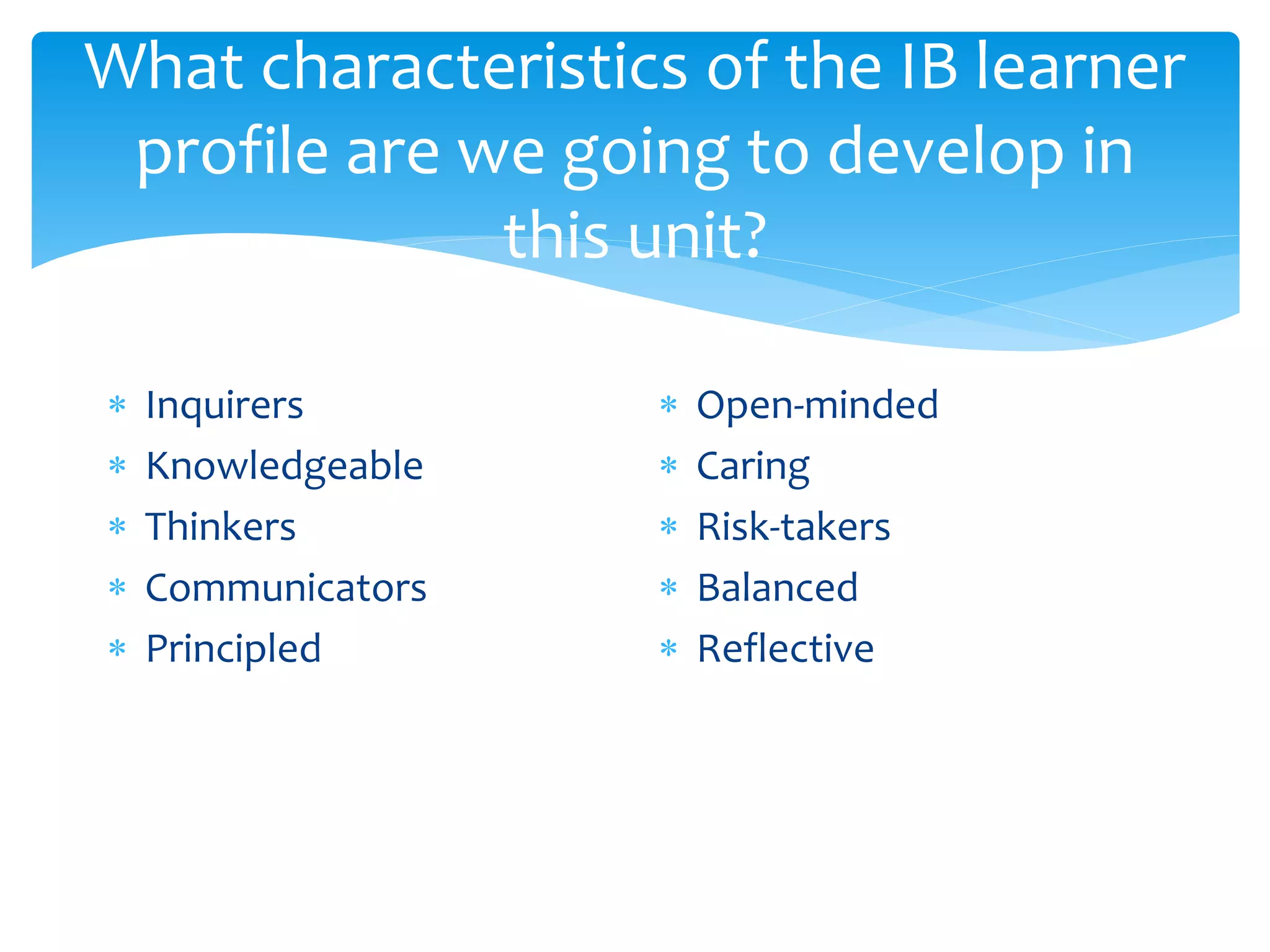 Unit 1 MYP intro 1º | PPTX