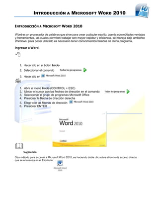 Introducción word 2010 | PDF