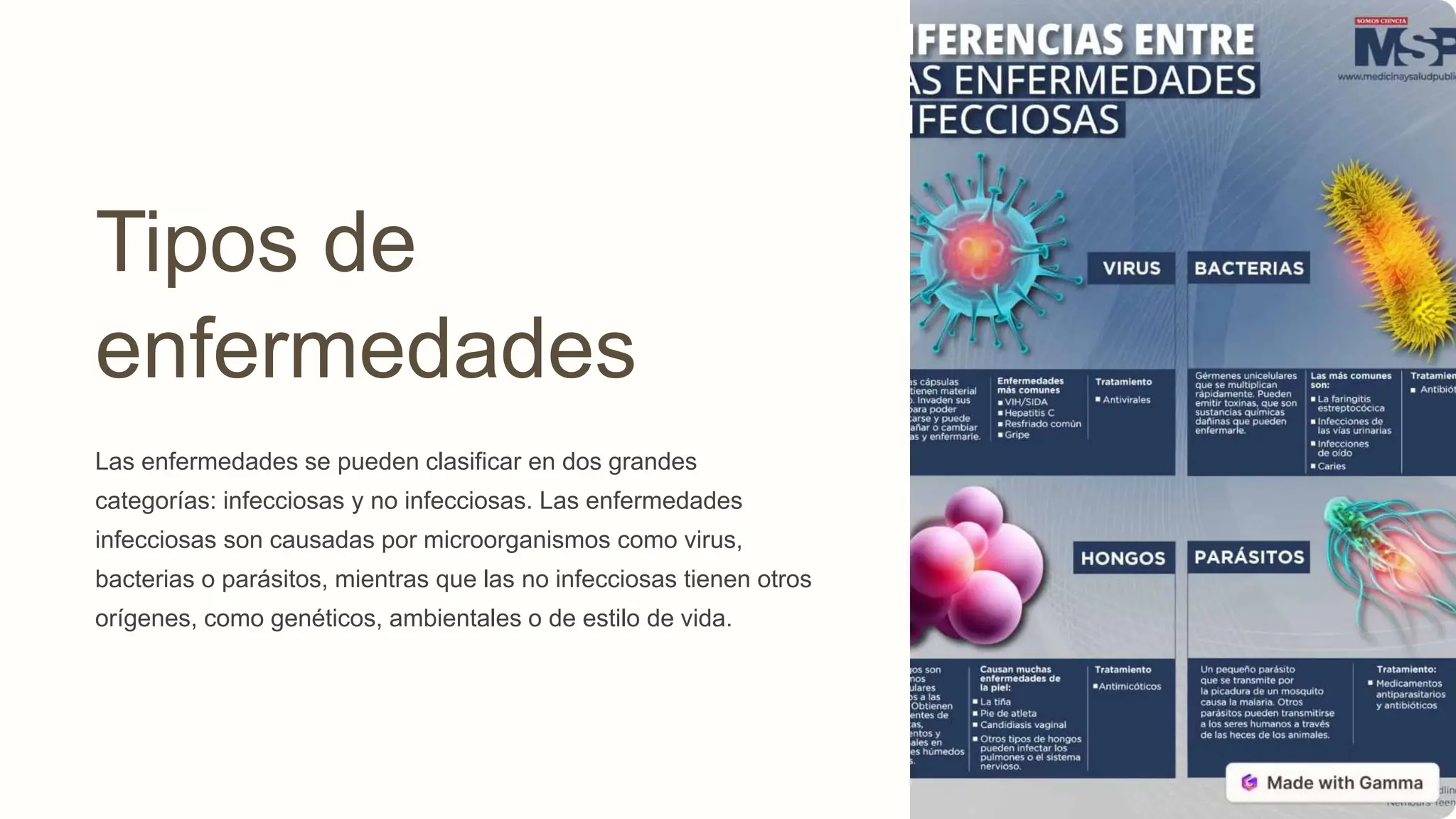 Las enfermedades infecciosas y no infecciosas | PPTX