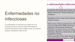 Las enfermedades infecciosas y no infecciosas | PPTX