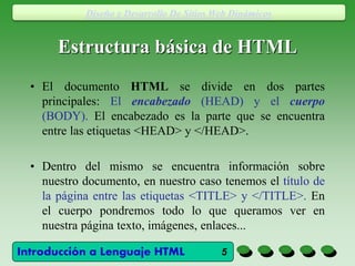 Introduccion a Lenguaje HTML, Programacion Web | PDF