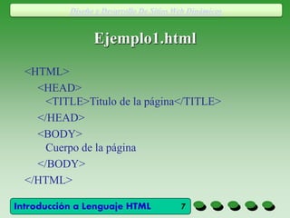 Introduccion a Lenguaje HTML, Programacion Web | PDF