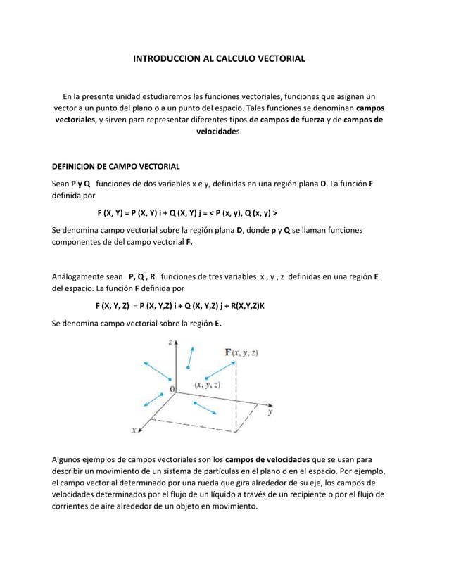 Introduccio al calculo vectorial | PDF