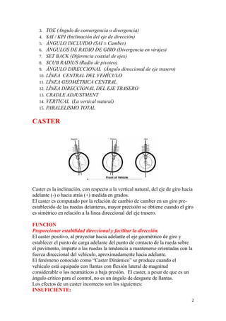 Introduccion a la alineacion de autos, caster (parte 1) | PDF