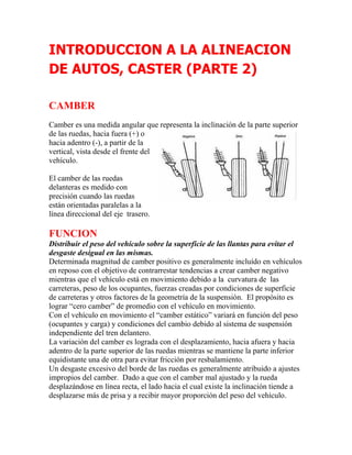 Introduccion a la alineacion de autos, caster (parte 2) | PDF