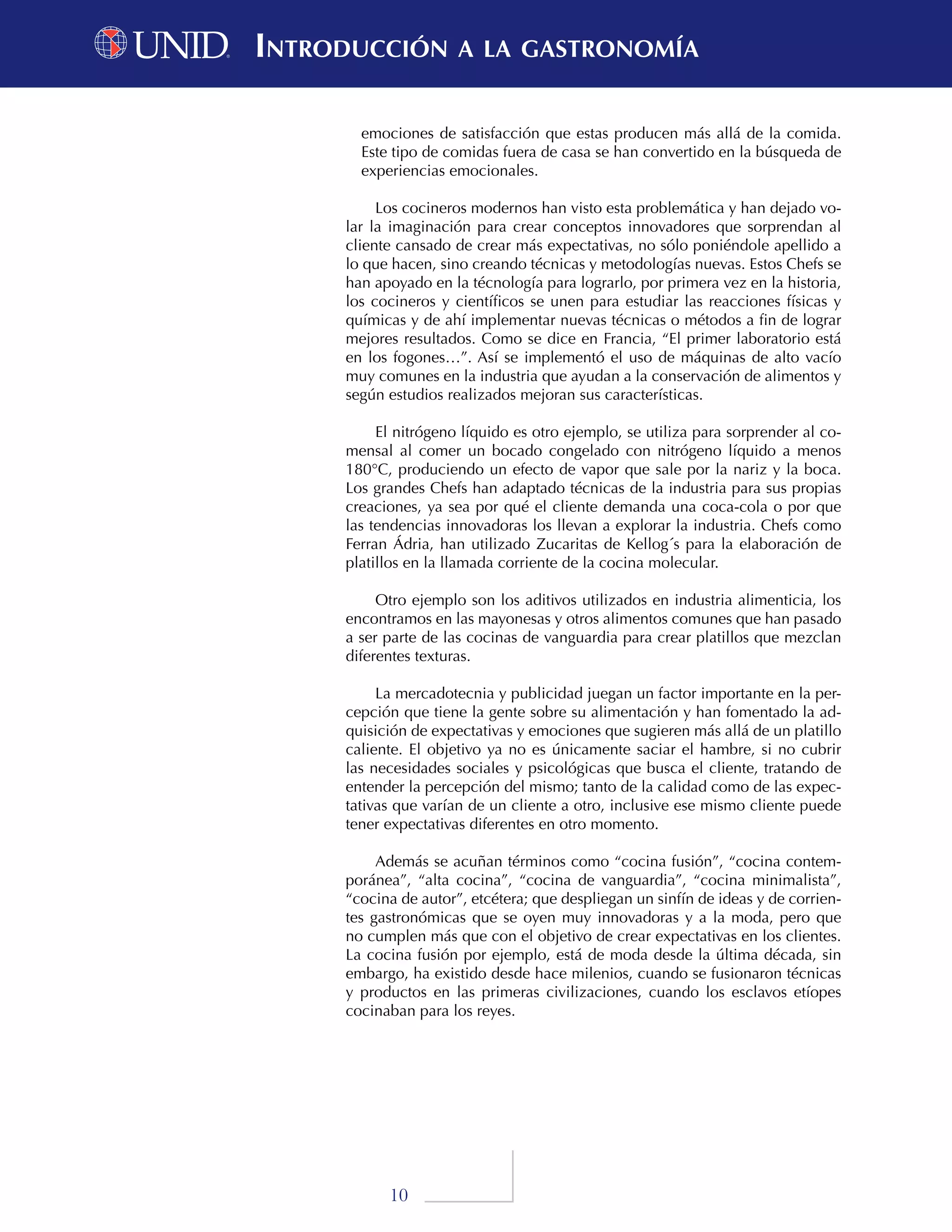 Introduccion a la gastronomia universidad interamericana | PDF