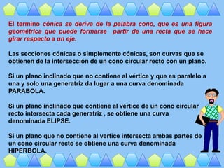 Introduccion a las conicas | PPTX