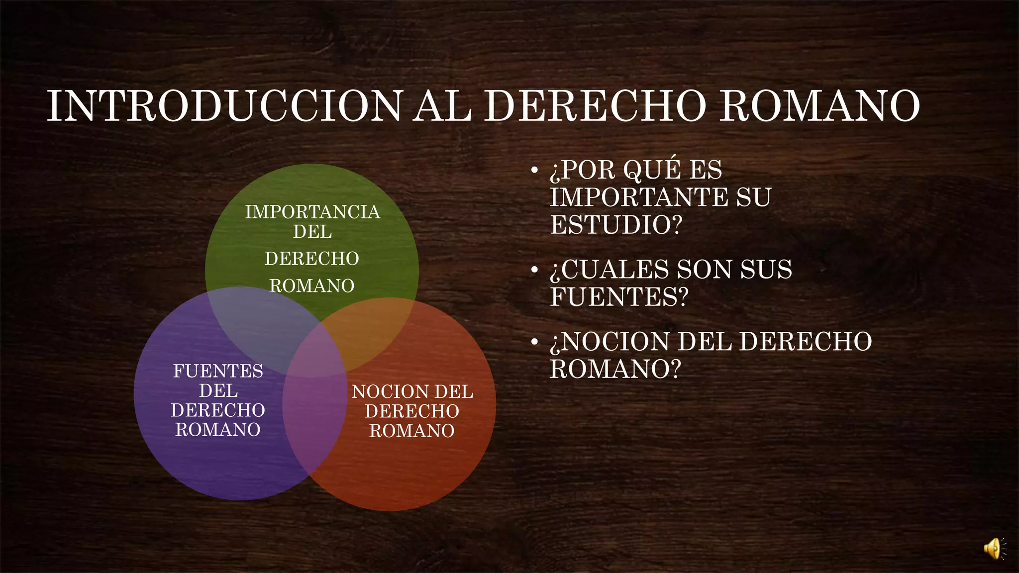 INTRODUCCION AL DERECHO ROMANO | PPT