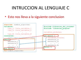 Introduccion al lenguaje c | PPT