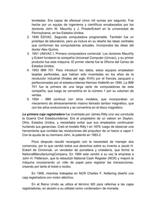 Introduccion al procesamiento de datos e5 unesr | DOCX
