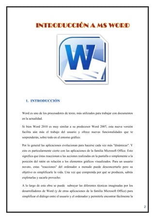 Introduccion a microsoft word | PDF