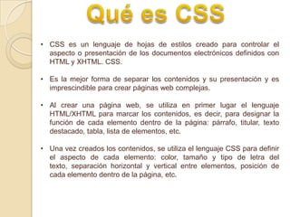 Introduccion historia css | PPTX