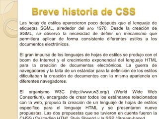 Introduccion historia css | PPTX