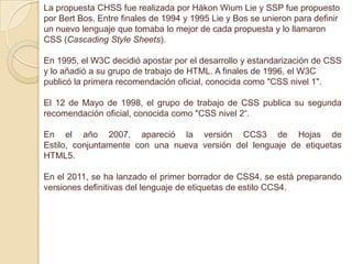 Introduccion historia css | PPTX