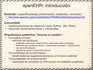 Introducción a openEHR en español | PPT