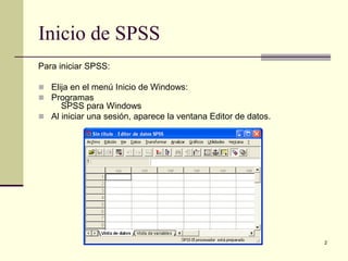 INTRODUCCION al analisis estadistico SPSS | PPT